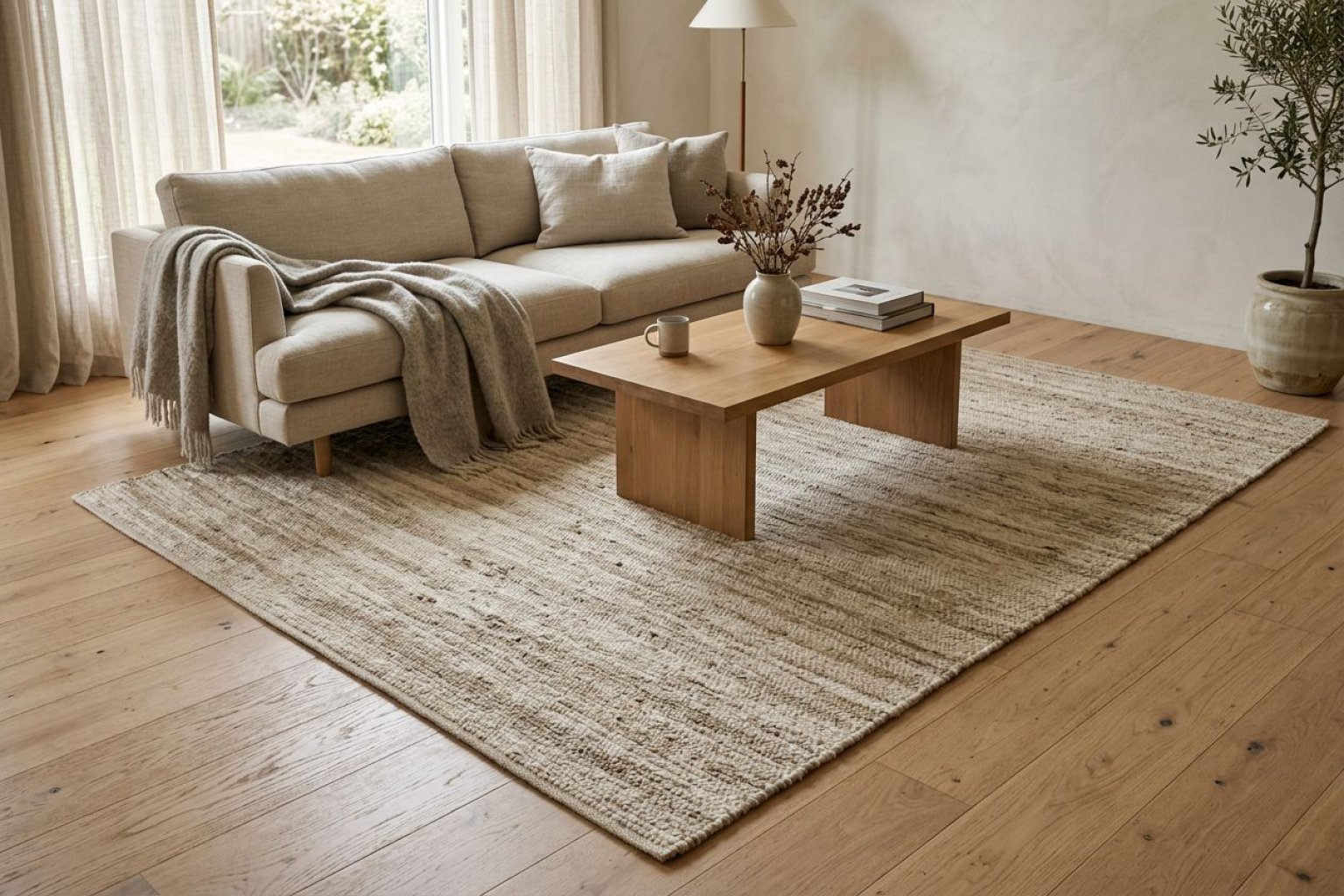 17 Minimalist Living Room Rug Ideas That Anchor the Space