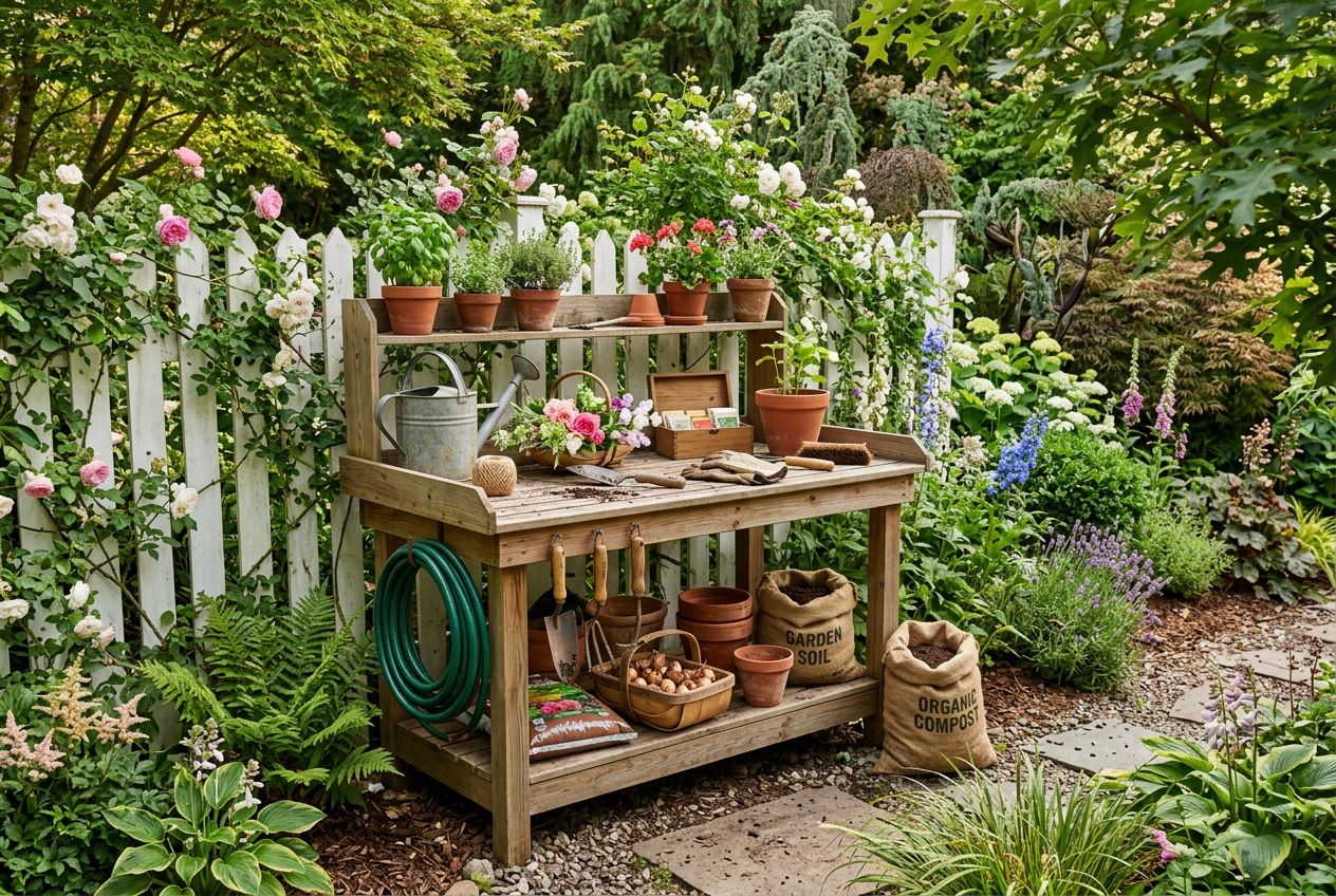 10 Flower Potting Station Ideas for a Beautiful Garden Setup - One ...