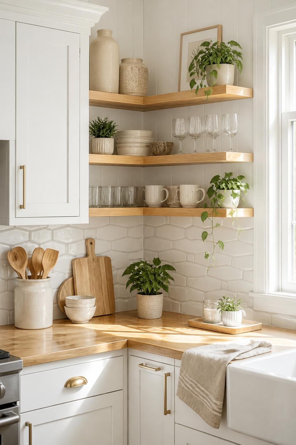 10 White Oak Floating Shelves Kitchen Ideas for a Fresh Modern Look ...