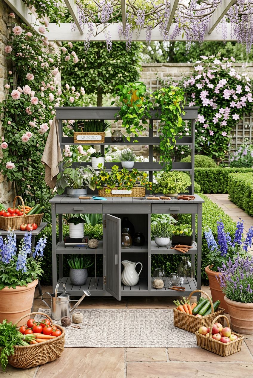 10 Planting Station Potting Tables Ideas for Fashionable Outdoor Spaces ...