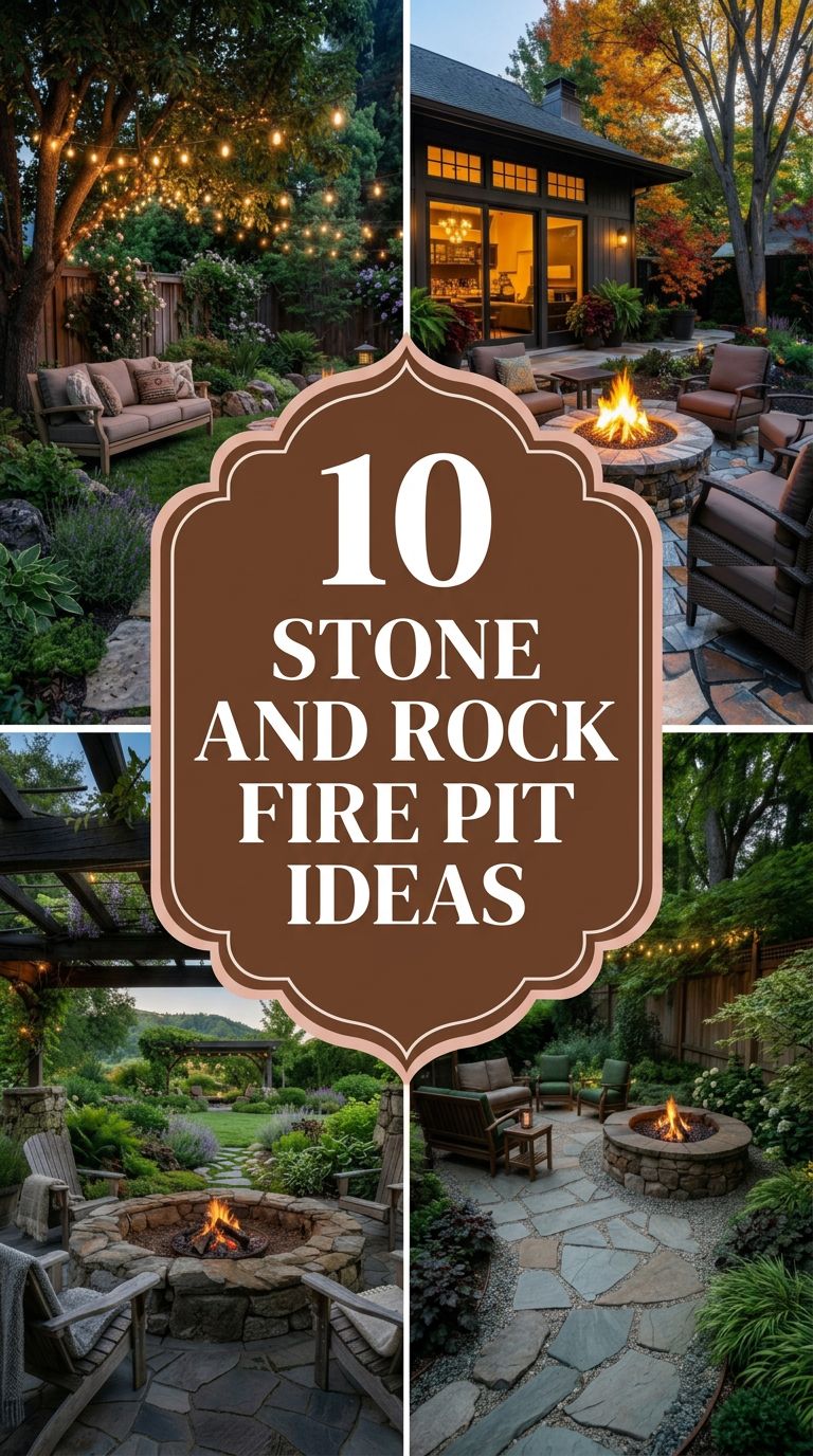 10 Stone and Rock Fire Pit Ideas for Natural Backyard Style - One ...