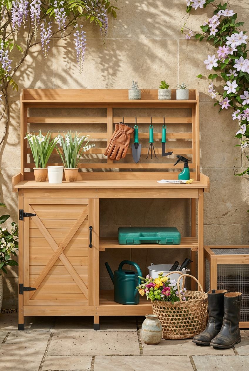 10 Planting Station Potting Tables Ideas for Fashionable Outdoor Spaces ...